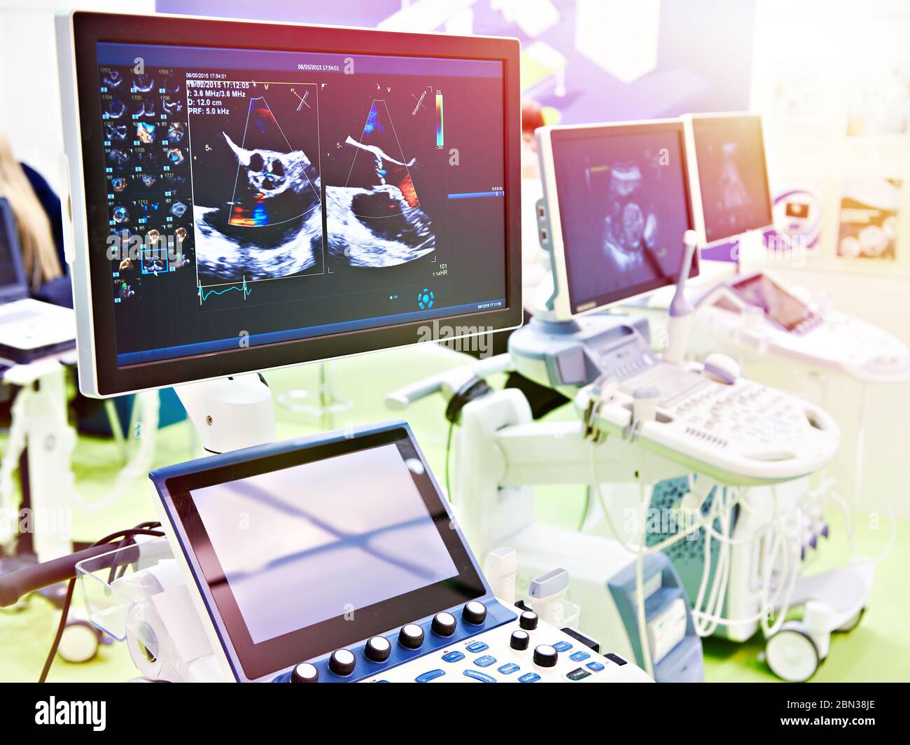 Medical devices for ultrasound examination on a background of the ...