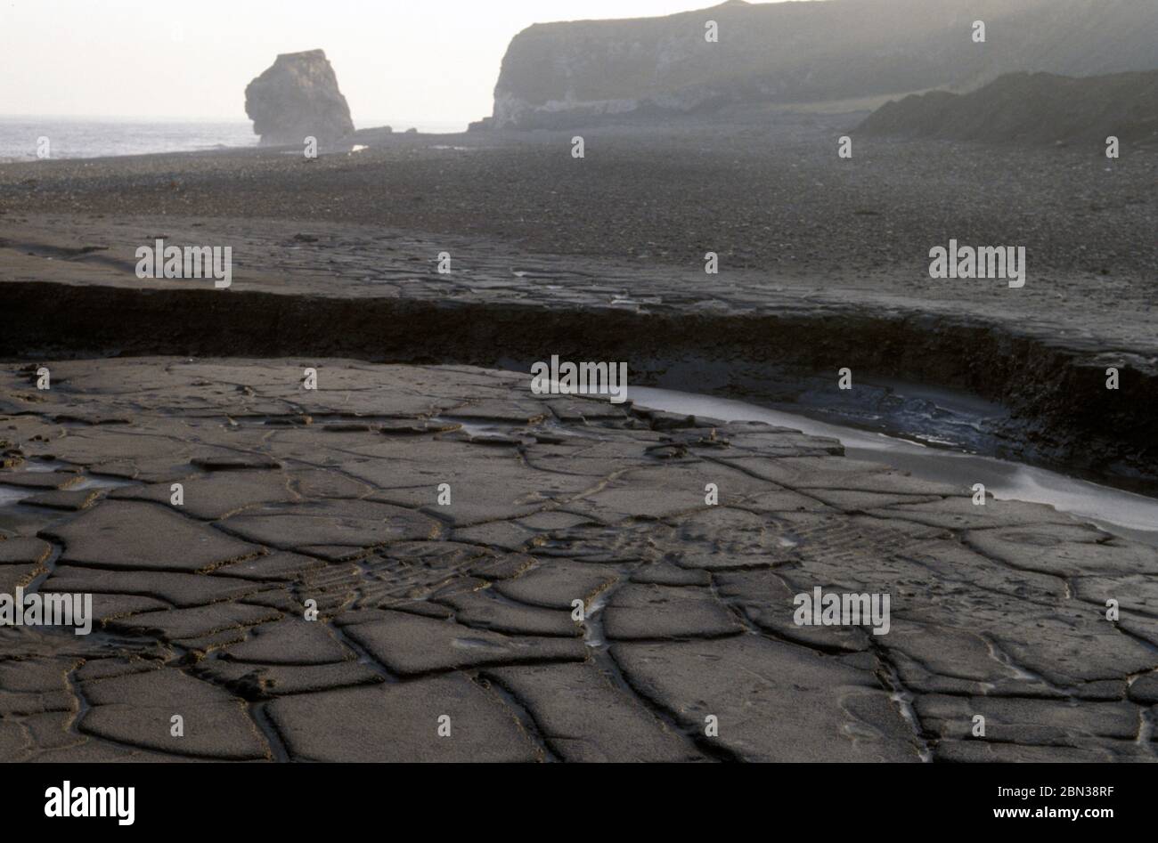 Coal slurry sediment on beach Co Durham UK Stock Photo - Alamy