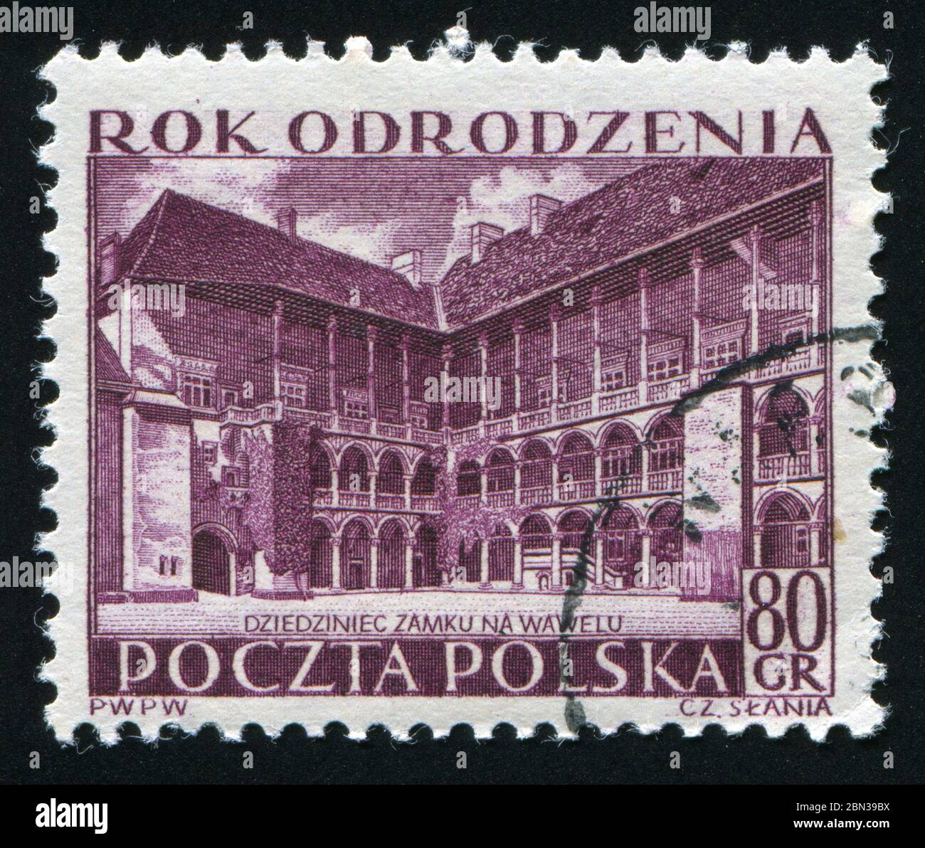 Poland stamp castle hi-res stock photography and images - Alamy