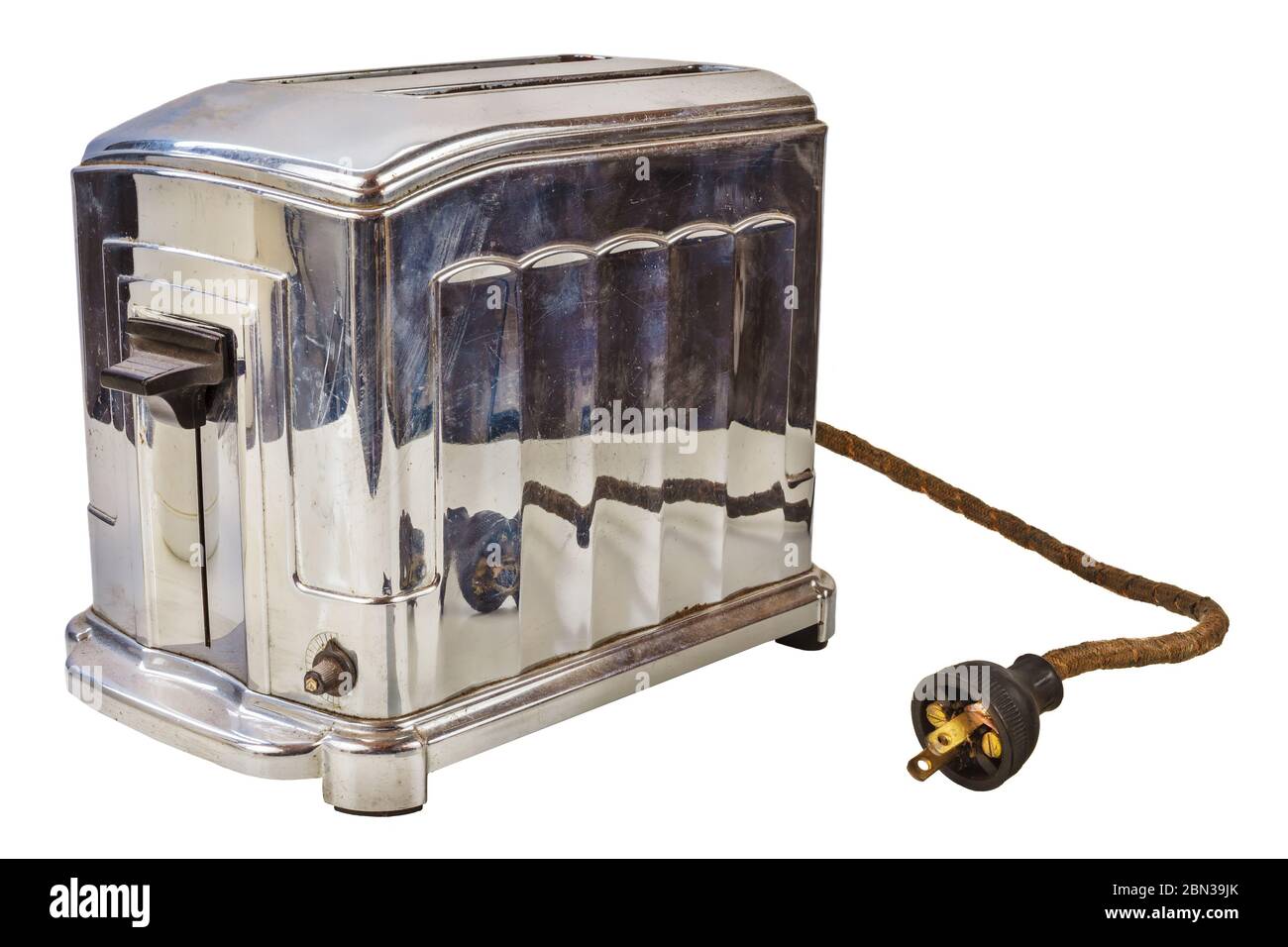 Old chrome bread toaster isolated on a white background Stock Photo - Alamy