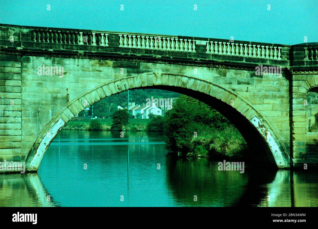 Old river bridge on river aire, Ferrybridge, West Yorkshire, northern ...