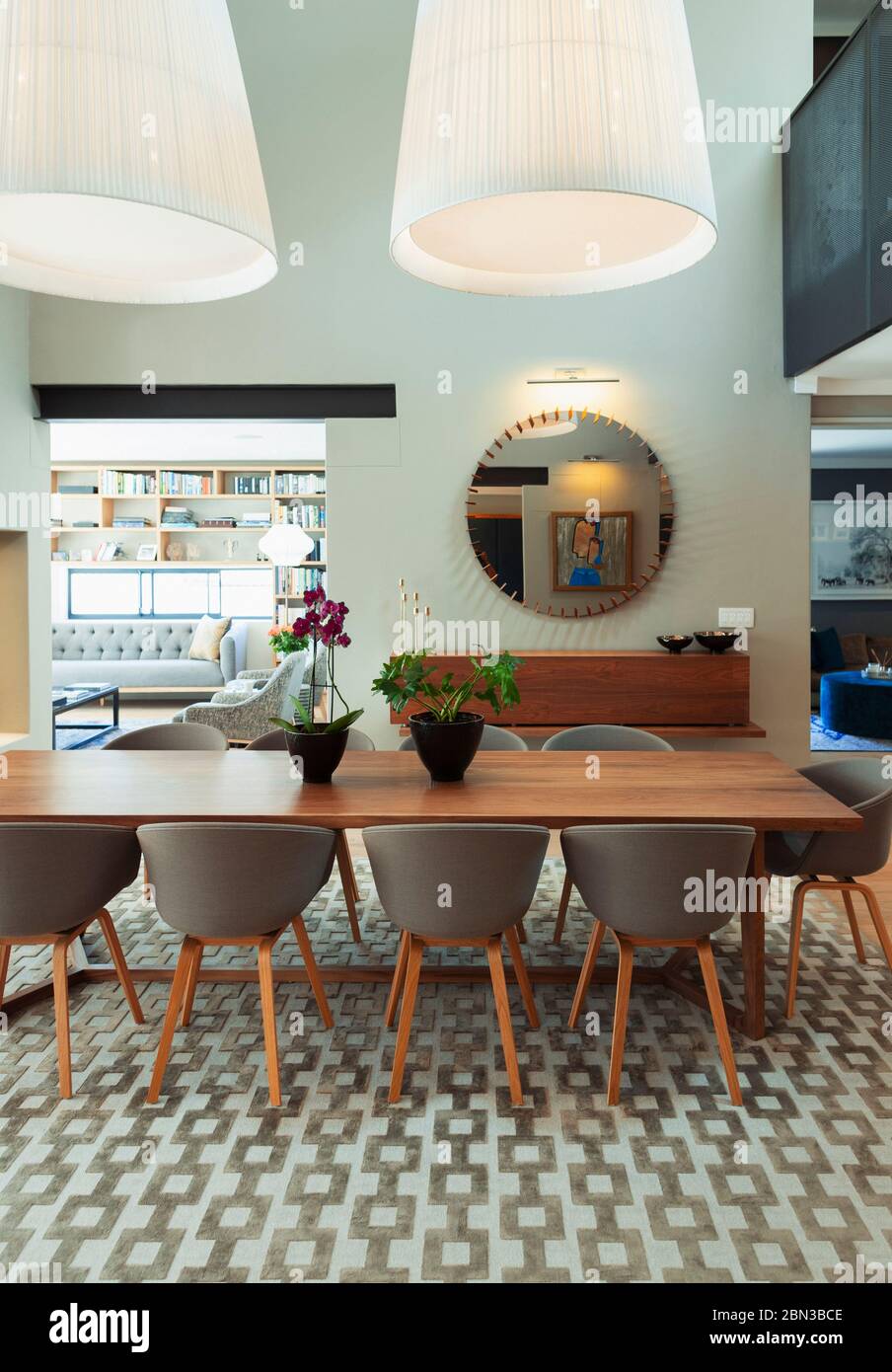 Modern home showcase interior dining room Stock Photo - Alamy