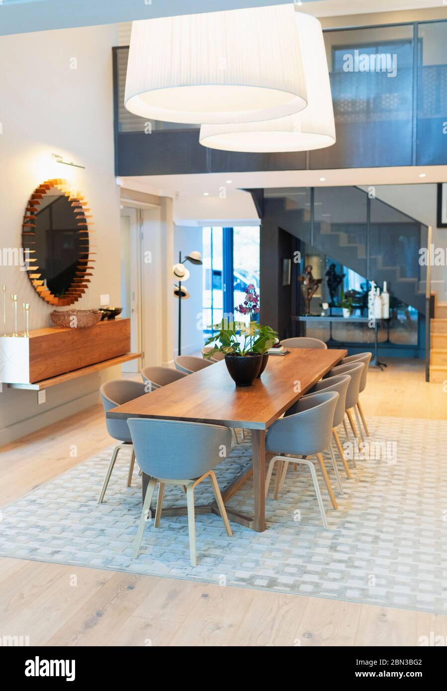 Modern home showcase interior dining room Stock Photo - Alamy