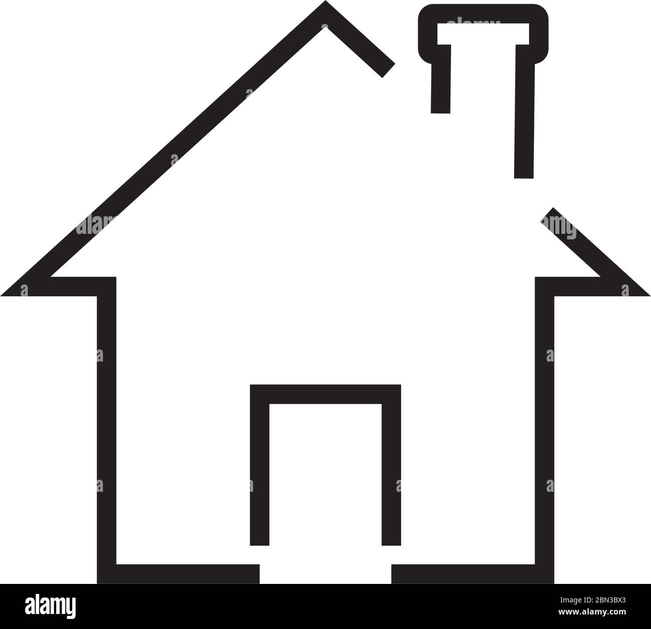 house shape icon over white background, line style, vector illustration ...