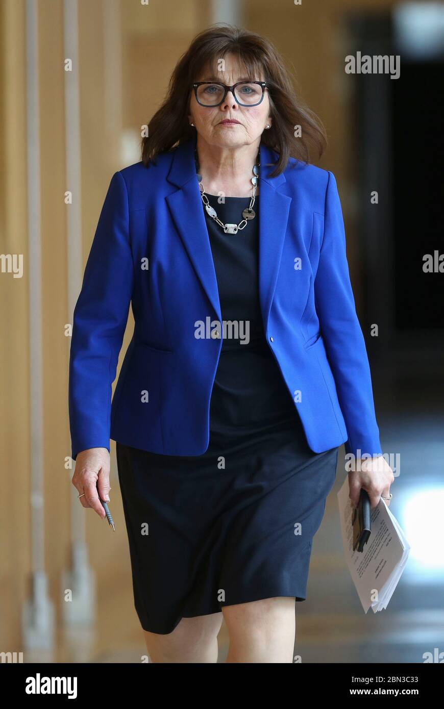 Health Secretary Jeane Freeman arrives for a debate in the new hybrid ...