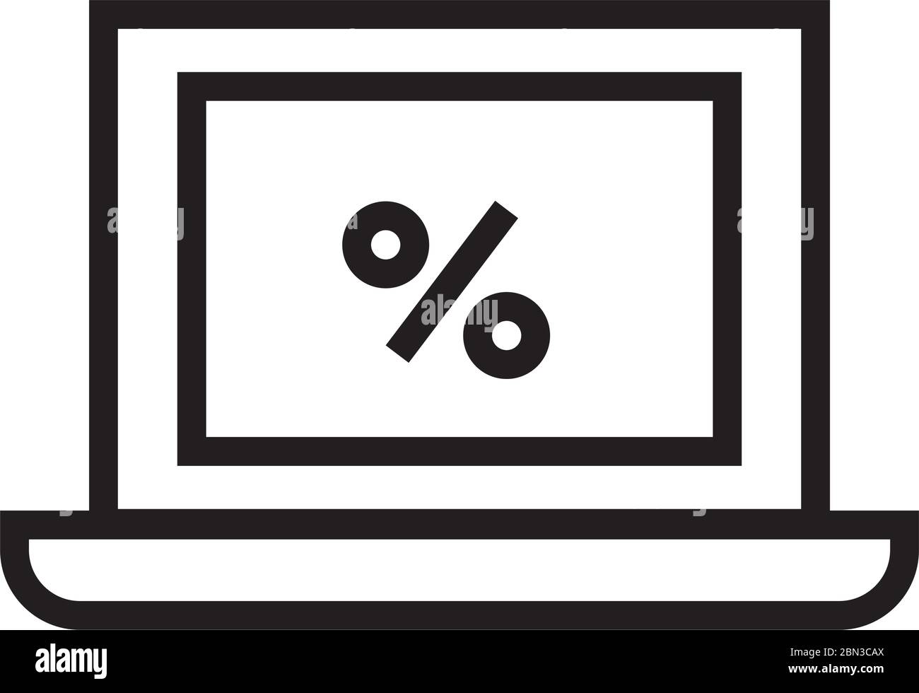 shopping online concept, laptop computer with discount symbol icon over ...