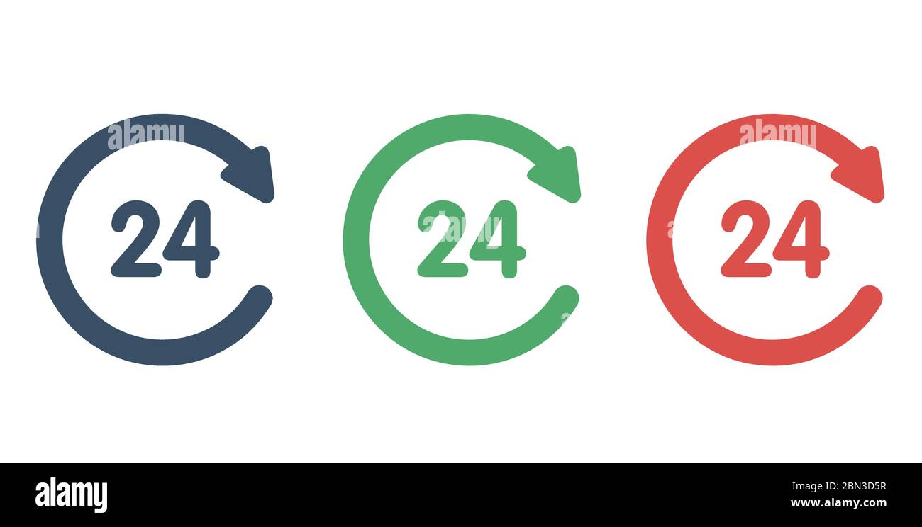 24 hour service vector icon. Logo element illustration. Simple 24 hour ...