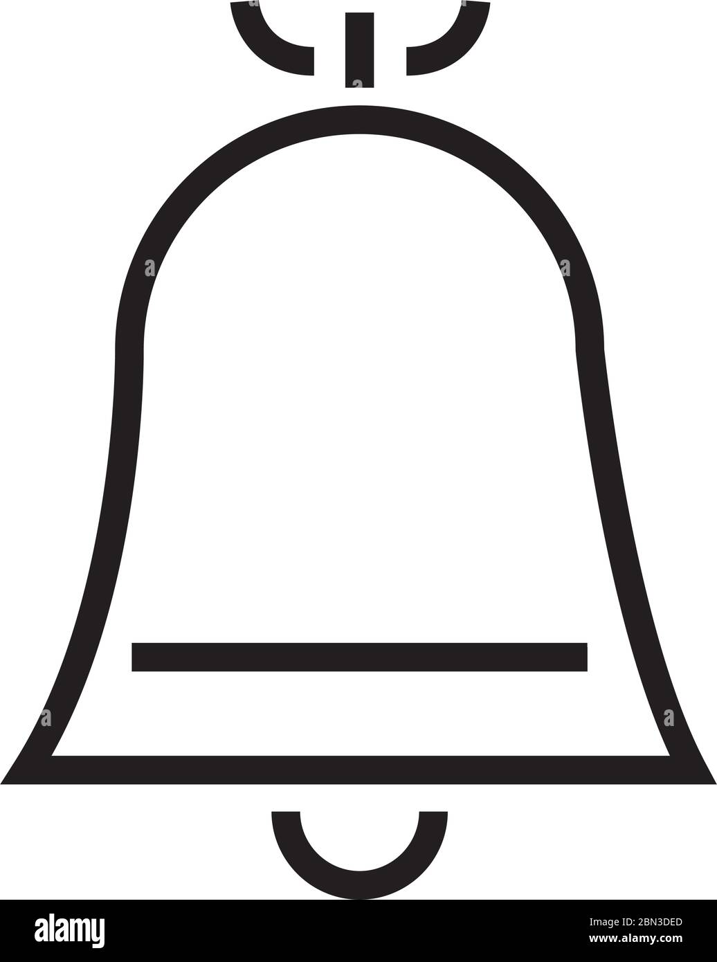 bell icon over white background, line style, vector illustration Stock ...