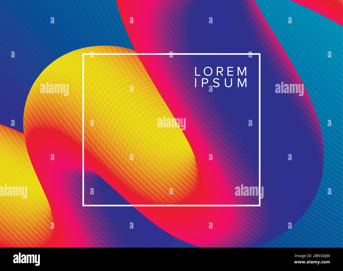 Vibrant colored and waved background with frame vector design Stock ...