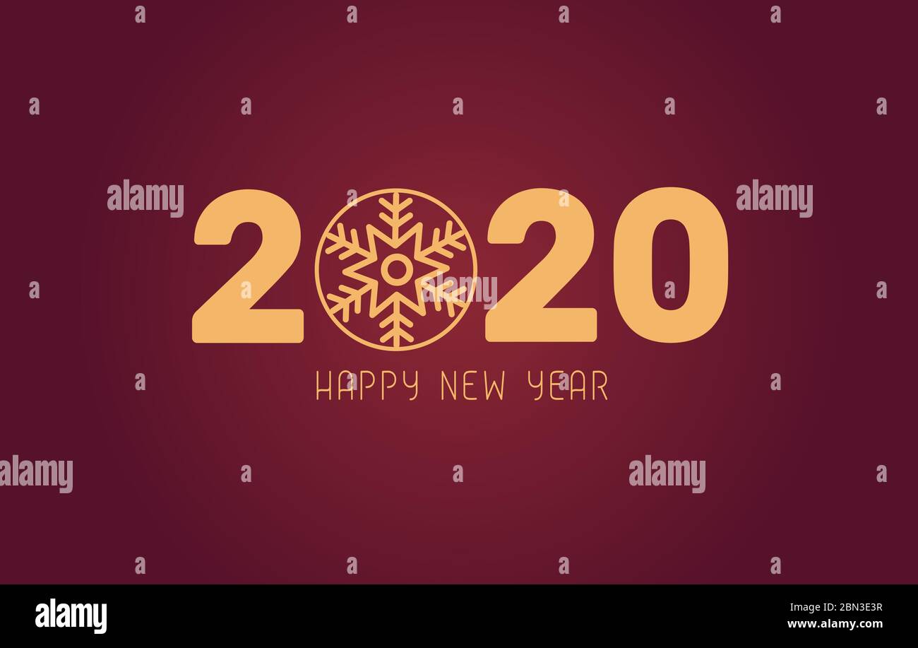 Happy New Year 2020 Text Design Patter, Vector illustration Stock ...