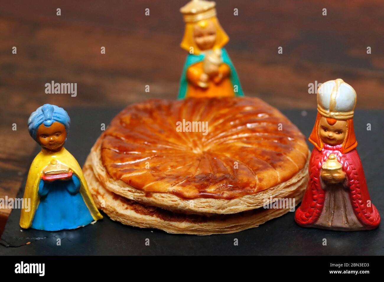 Epiphany. Galette des rois, french kingcake with the three wise men ...