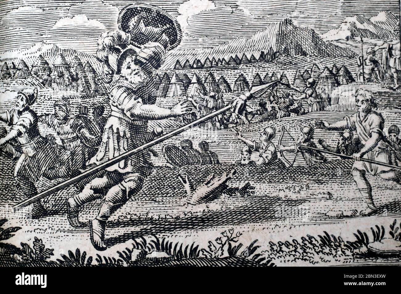 Historical Illustration in an Old Bible. 18 th century. Old Testament ...