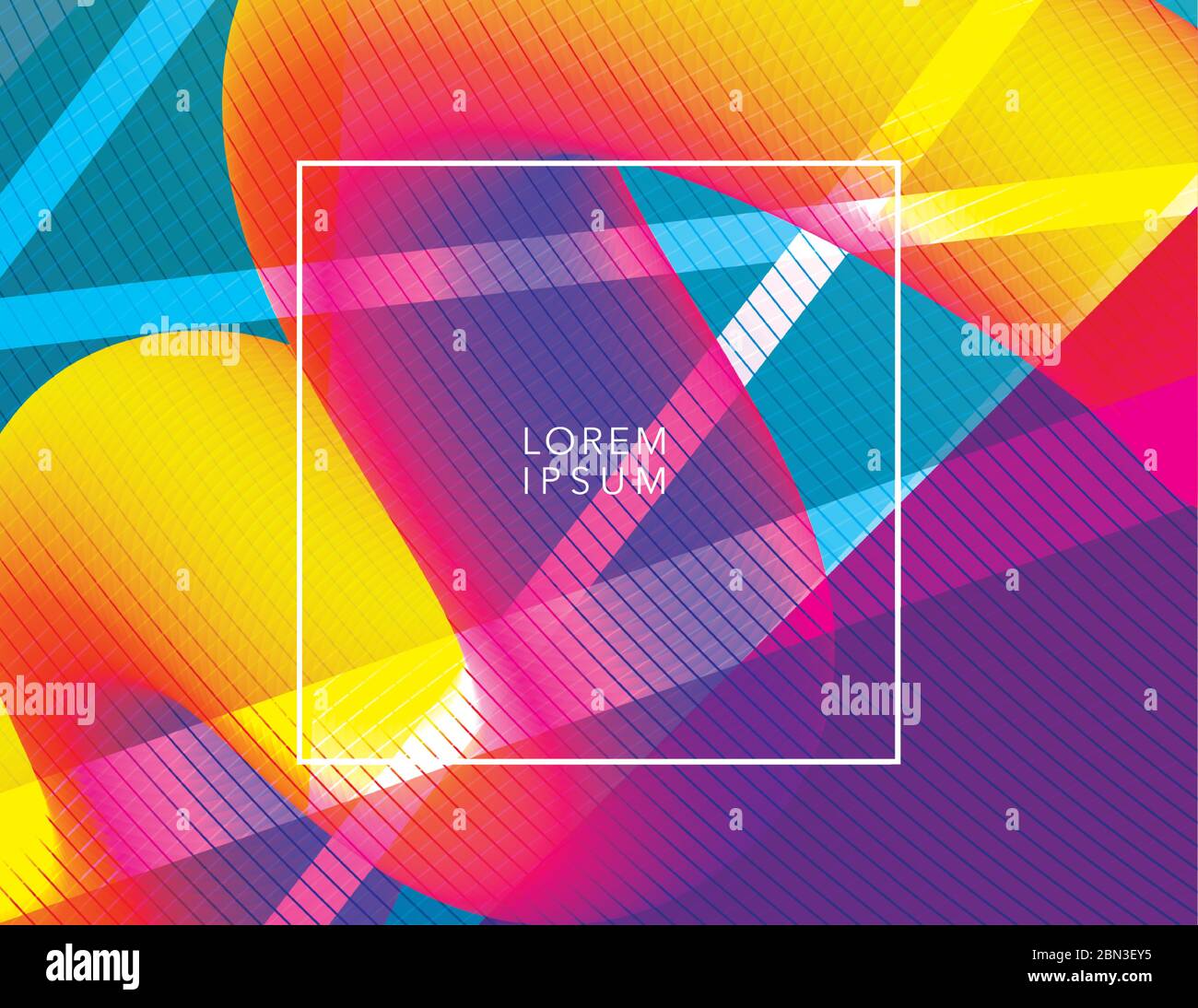 Vibrant colored and waved background with frame vector design Stock ...