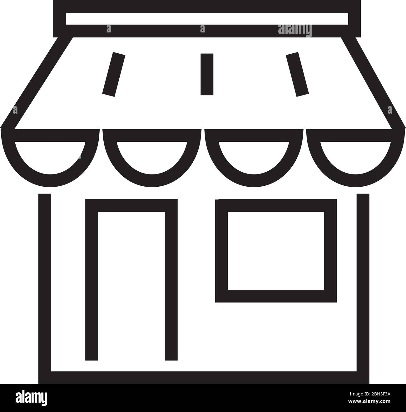 store building icon over white background, line style, vector ...