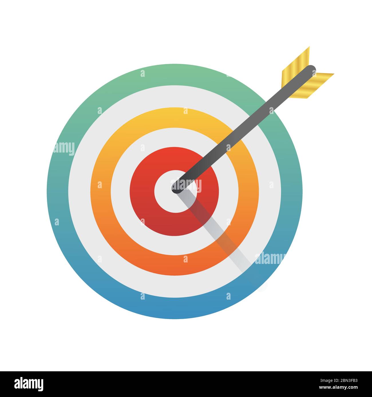 Target and arrow icon Isolated on White Background Stock Vector Image ...