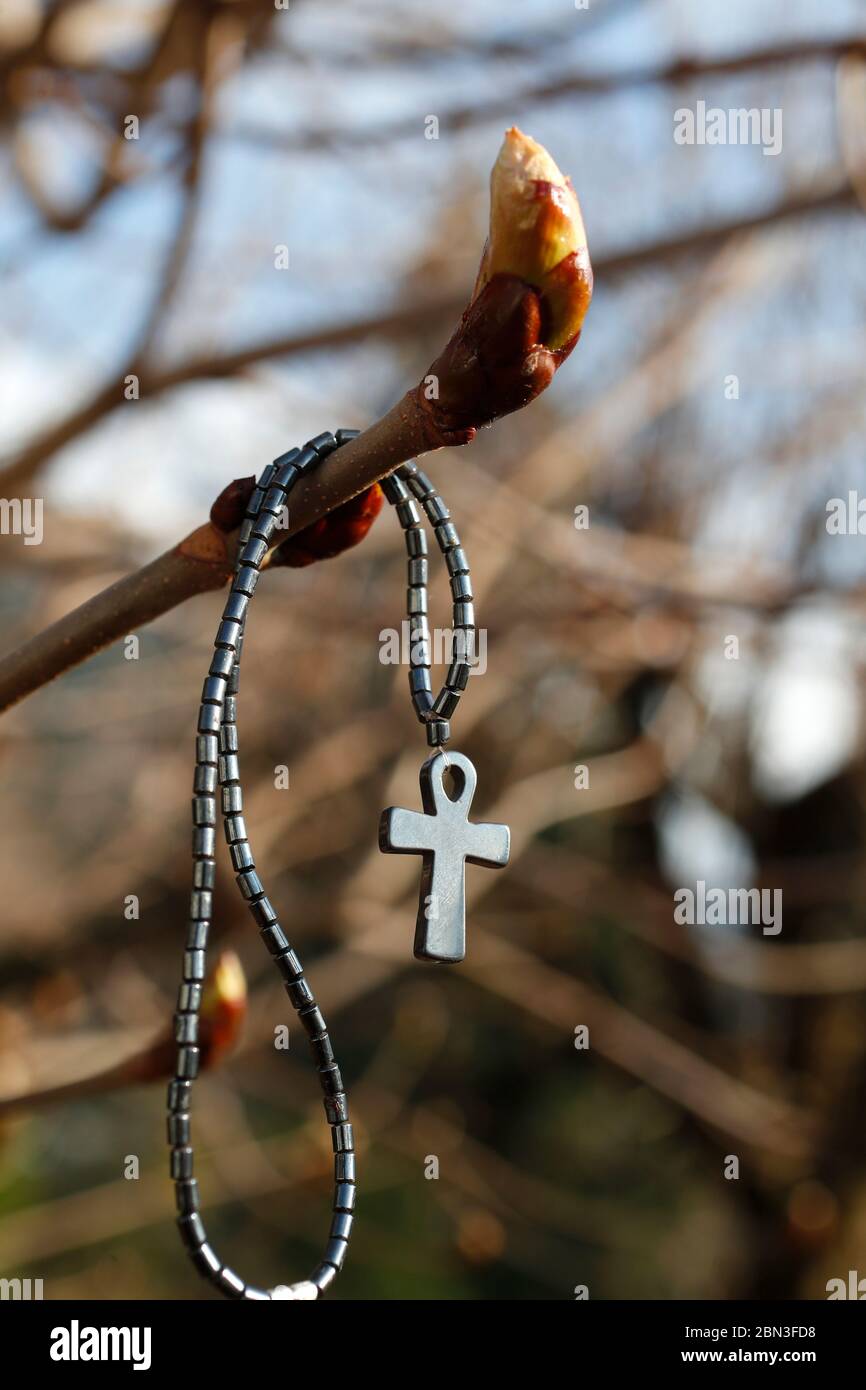 Christian croos and bud Stock Photo - Alamy
