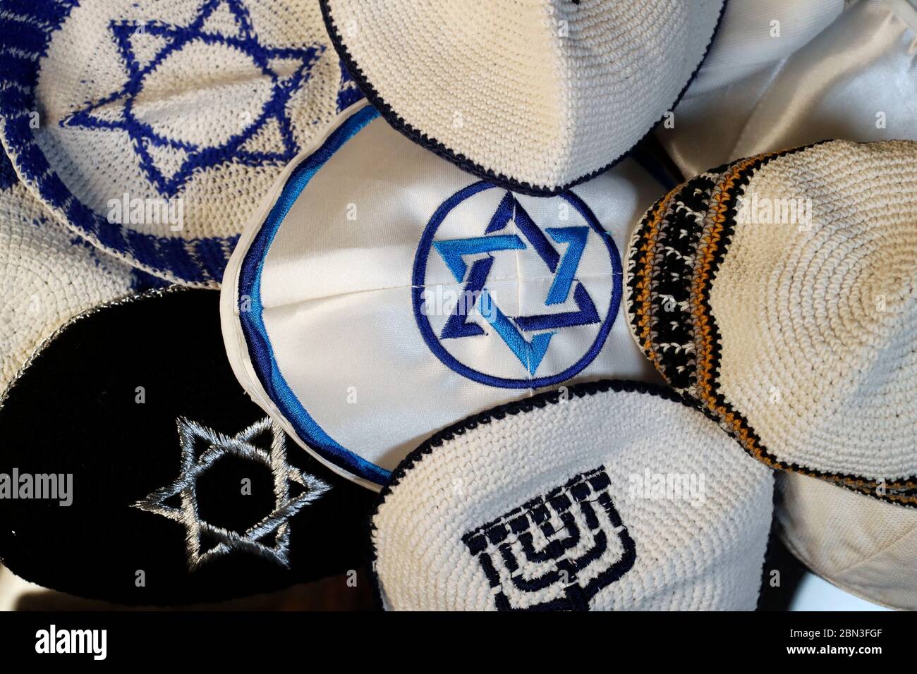 Traditional jewish headwear Kippah with Star of David. France Stock ...