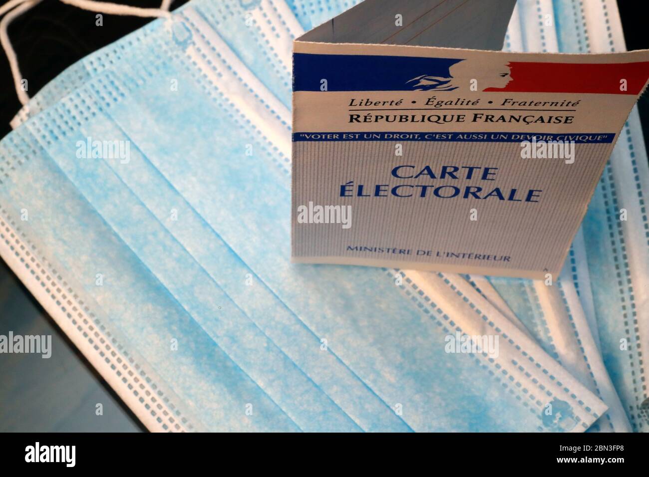 French election during coronavirus (COVID-19) crisis. Disposable ...