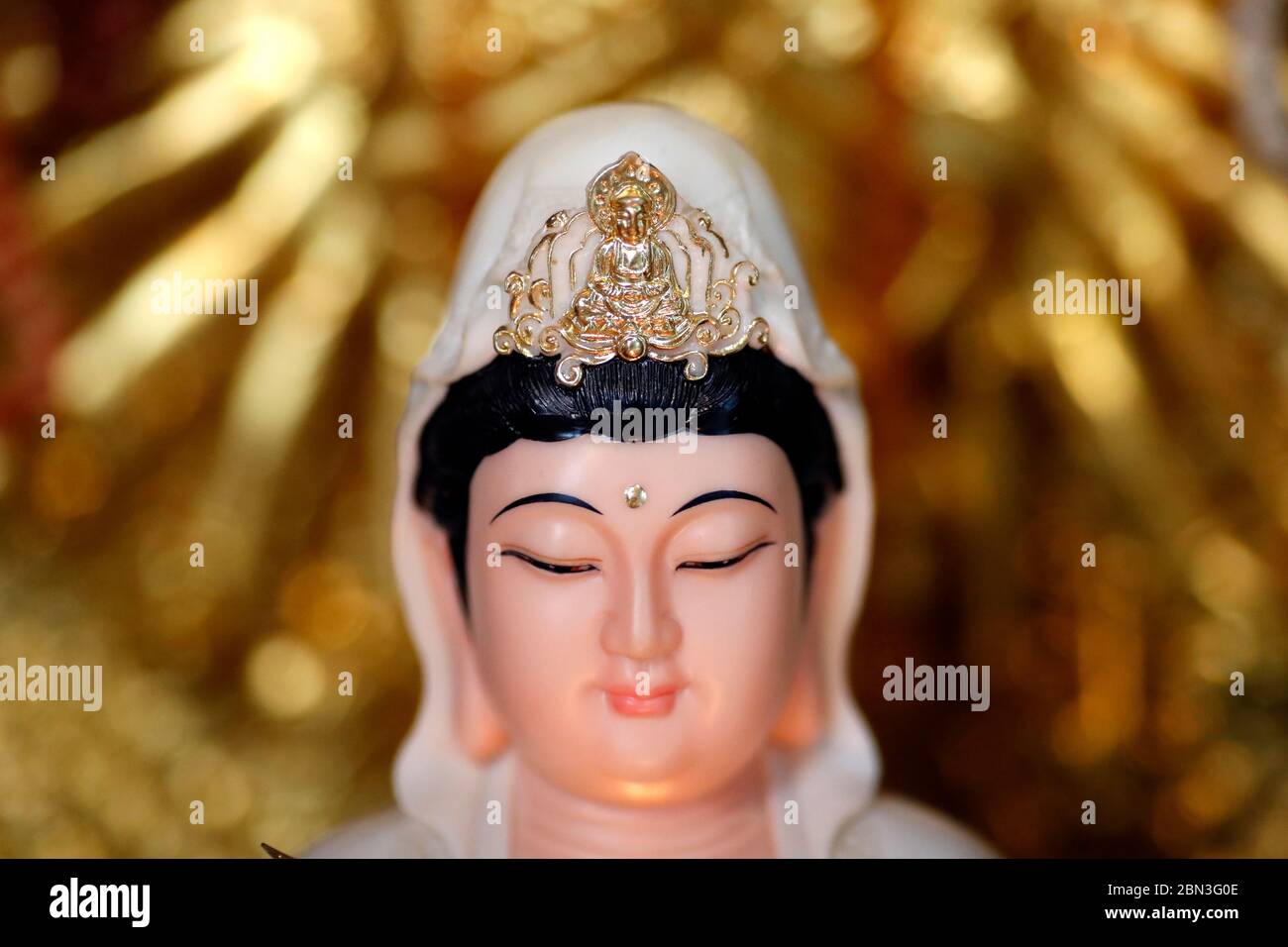 Tu An Buddhist temple. Quan Am bodhisattva of compassion or goddess of ...