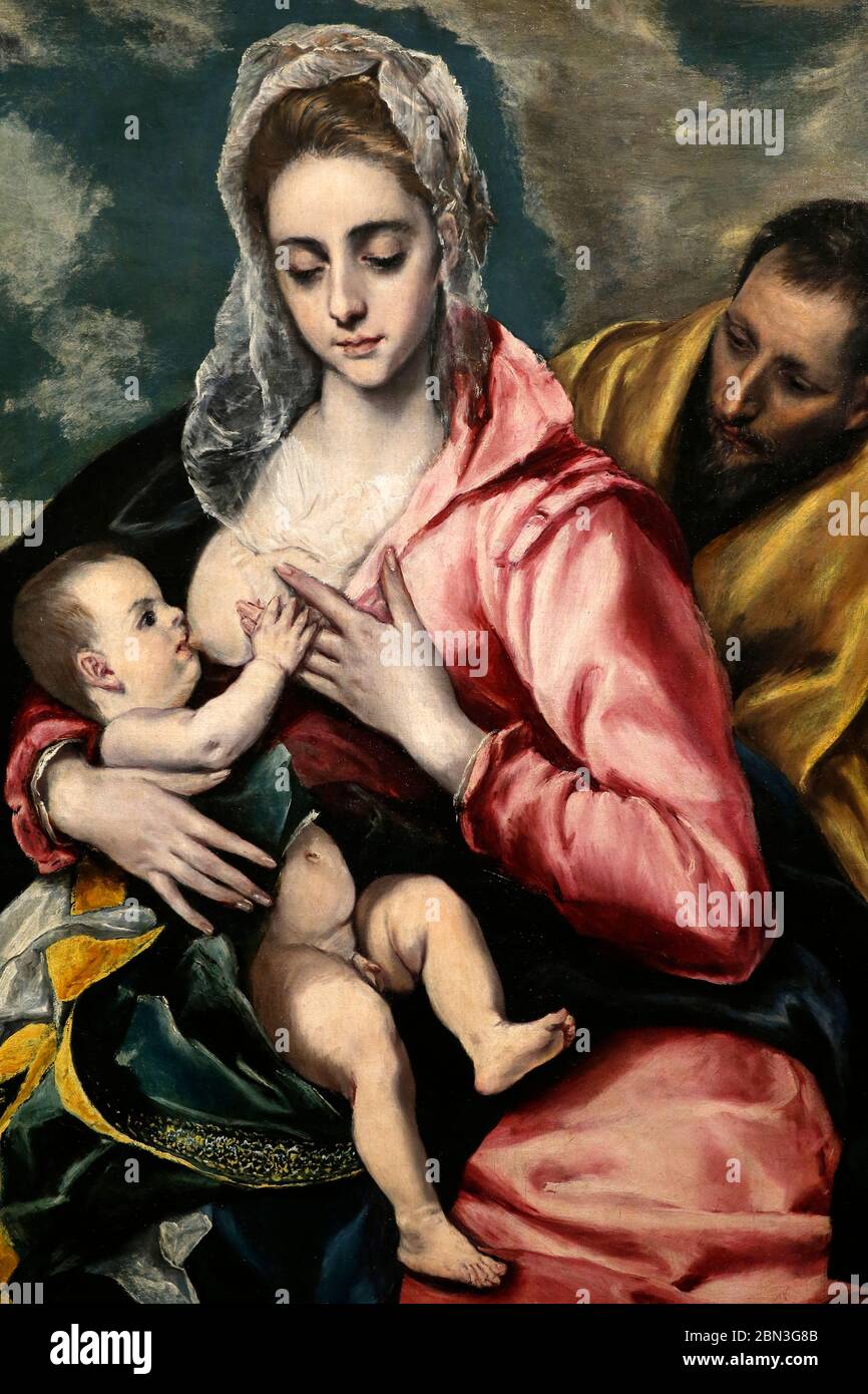 El Greco. The Holy Family. c.1580-1585. Oil on canvas. Displayed at Le ...