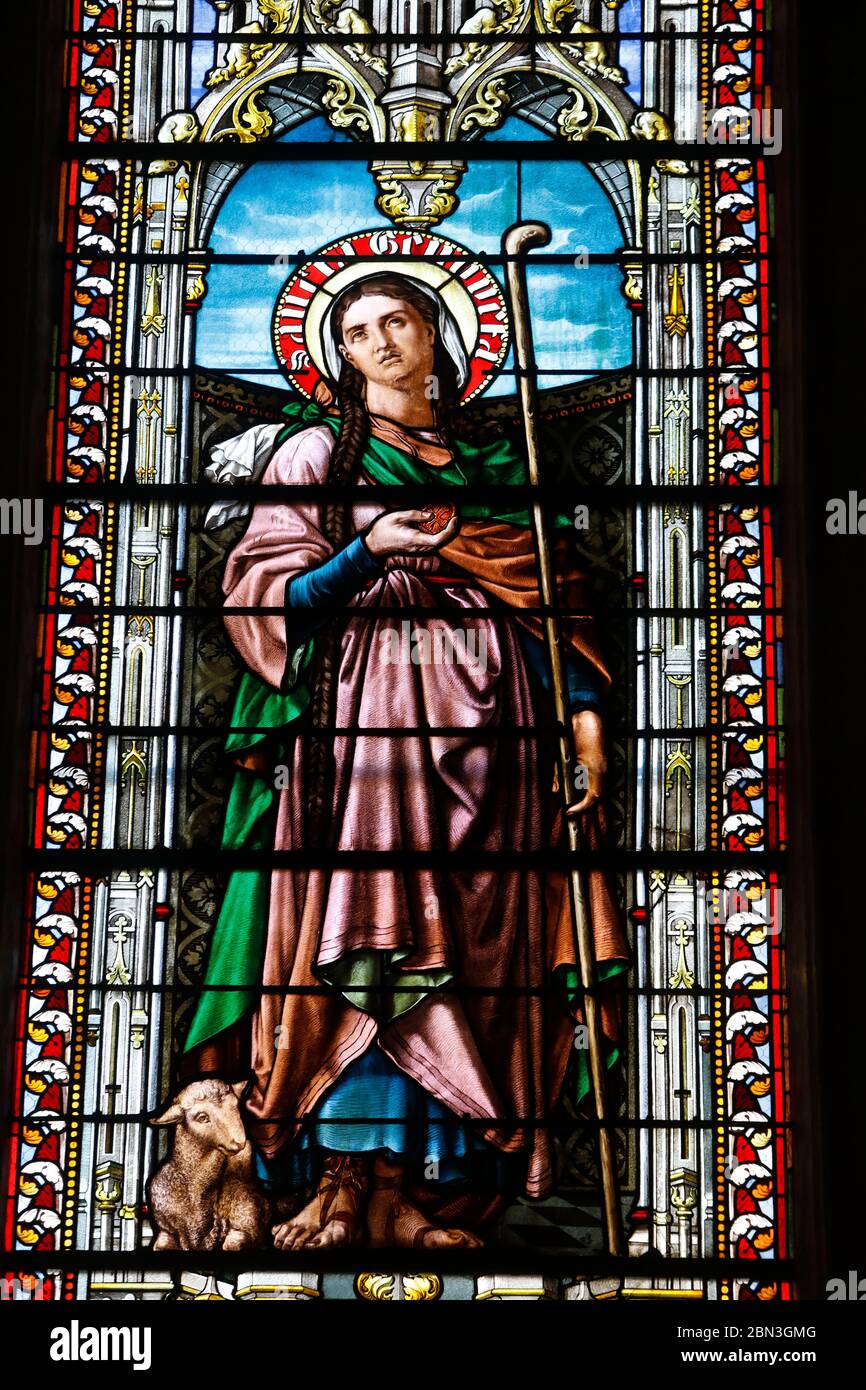 Saint Remy church, Vanves, France. Stained glass Stock Photo - Alamy