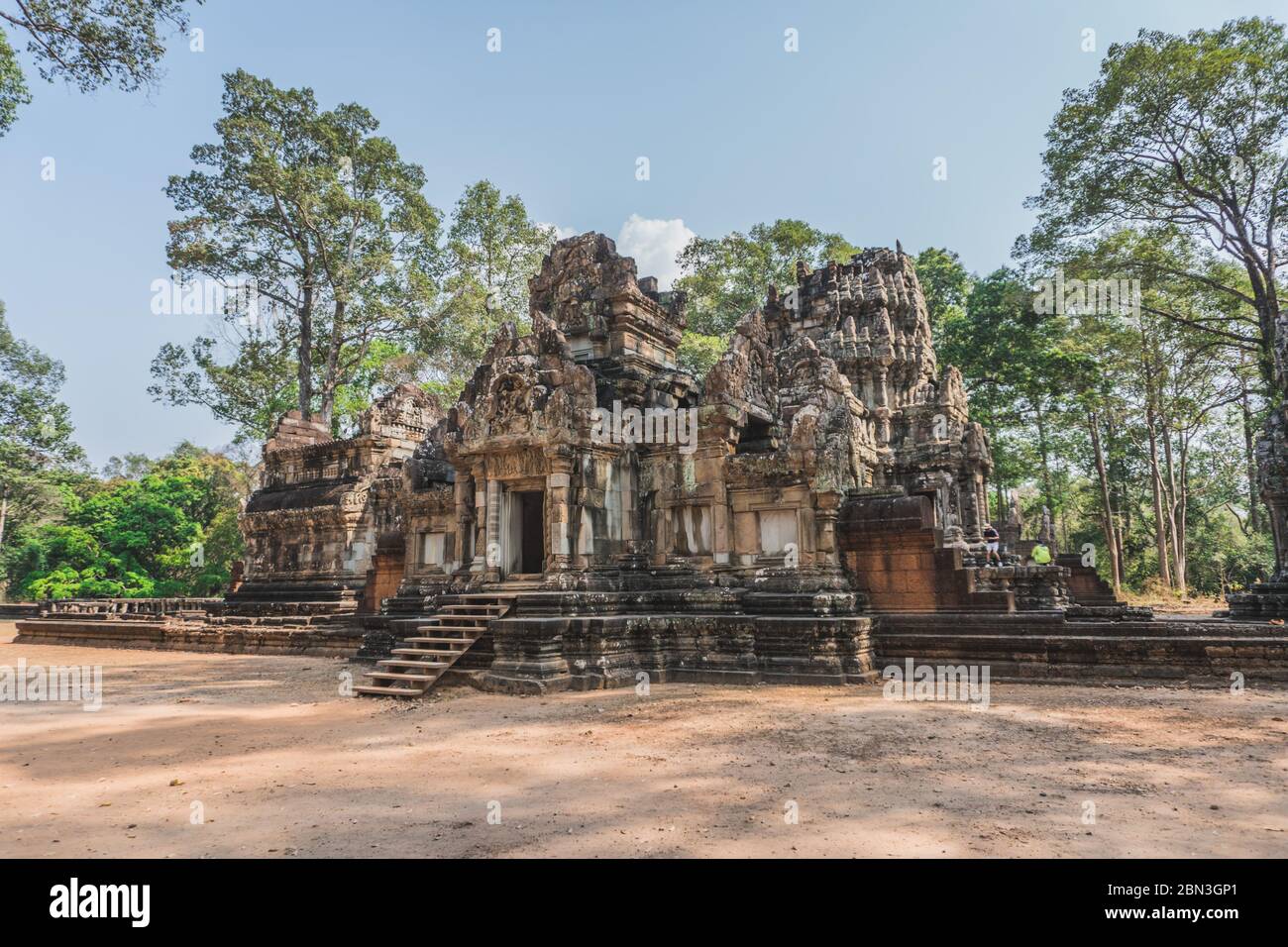 Ancient Angkor Wat Ruins Panorama. Thommanon Temple. Siem Reap ...