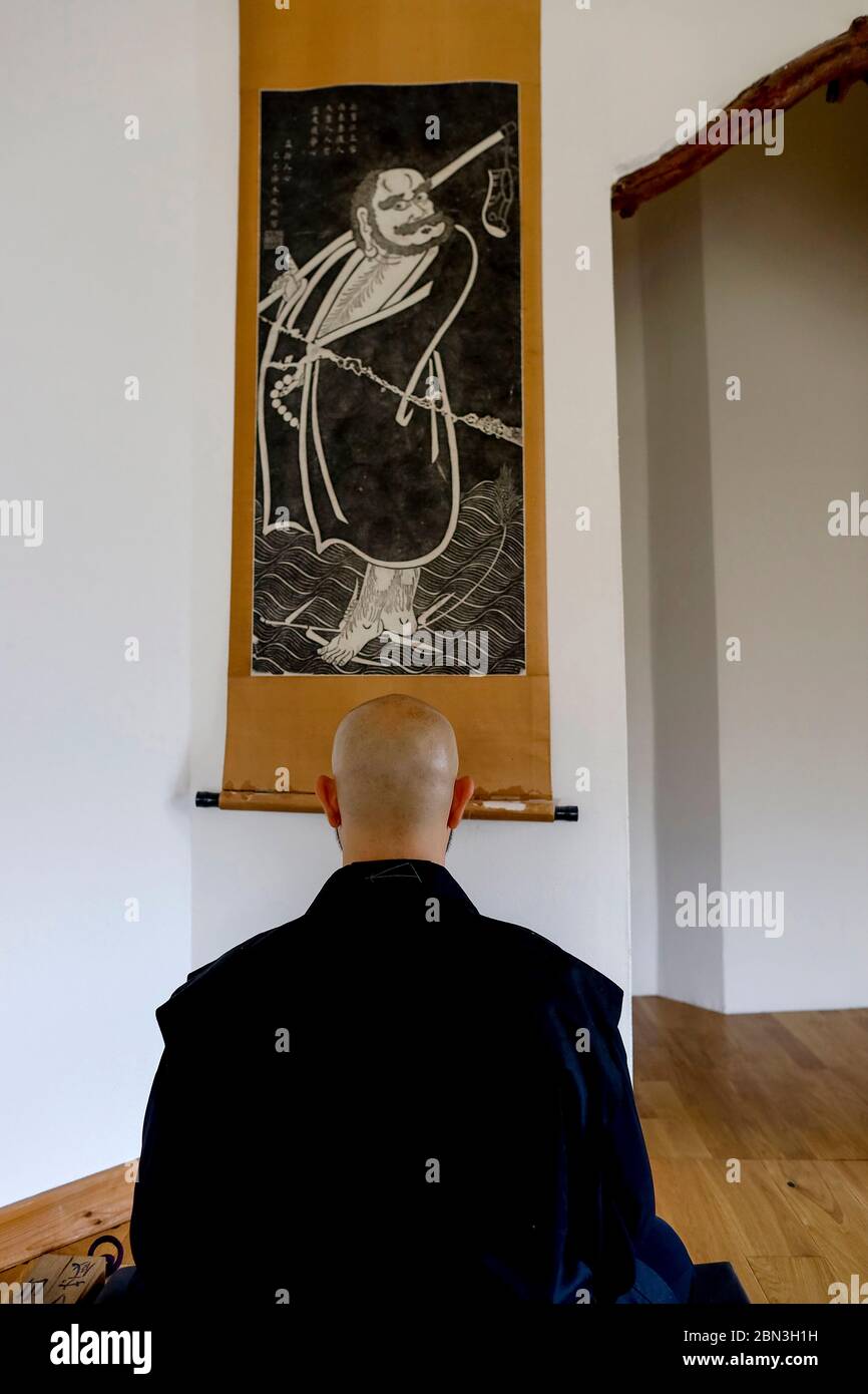 Zen sesshin (retreat) at Le Moulin de Vaux zen center, Sarthe, France ...