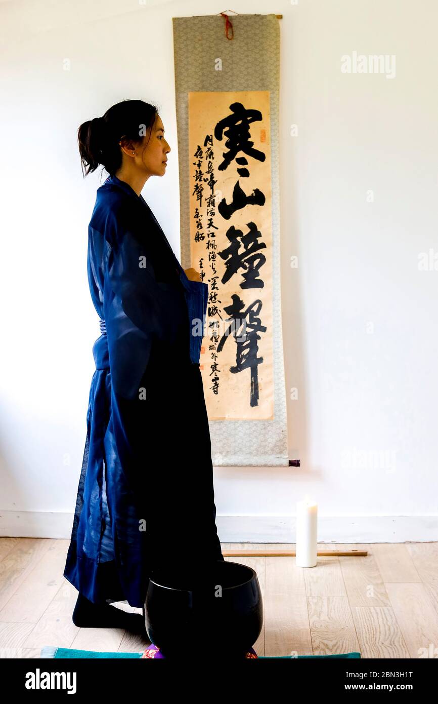 Zen sesshin (retreat) at Le Moulin de Vaux zen center, Sarthe, France ...