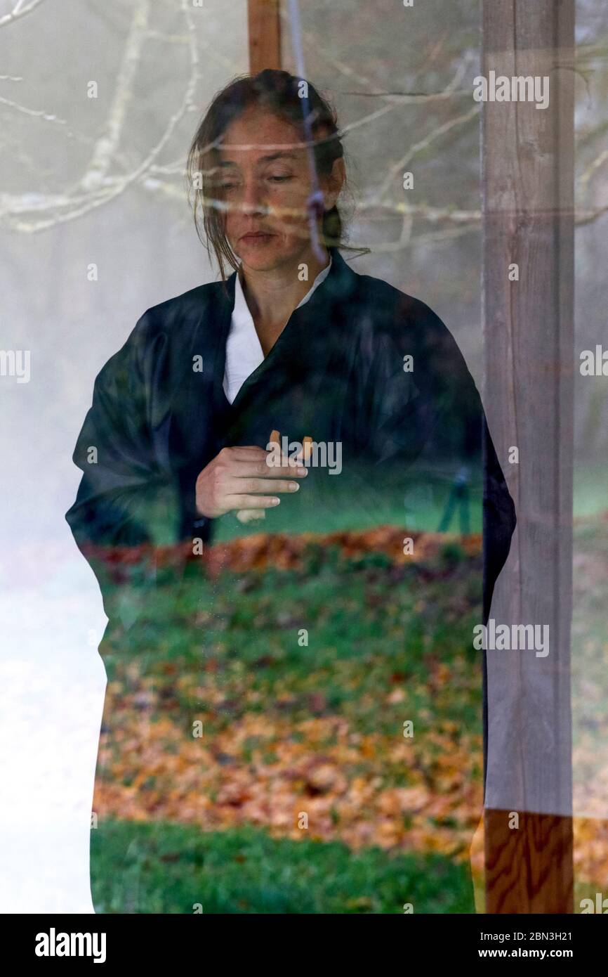 Zen sesshin (retreat) at Le Moulin de Vaux zen center, Sarthe, France ...