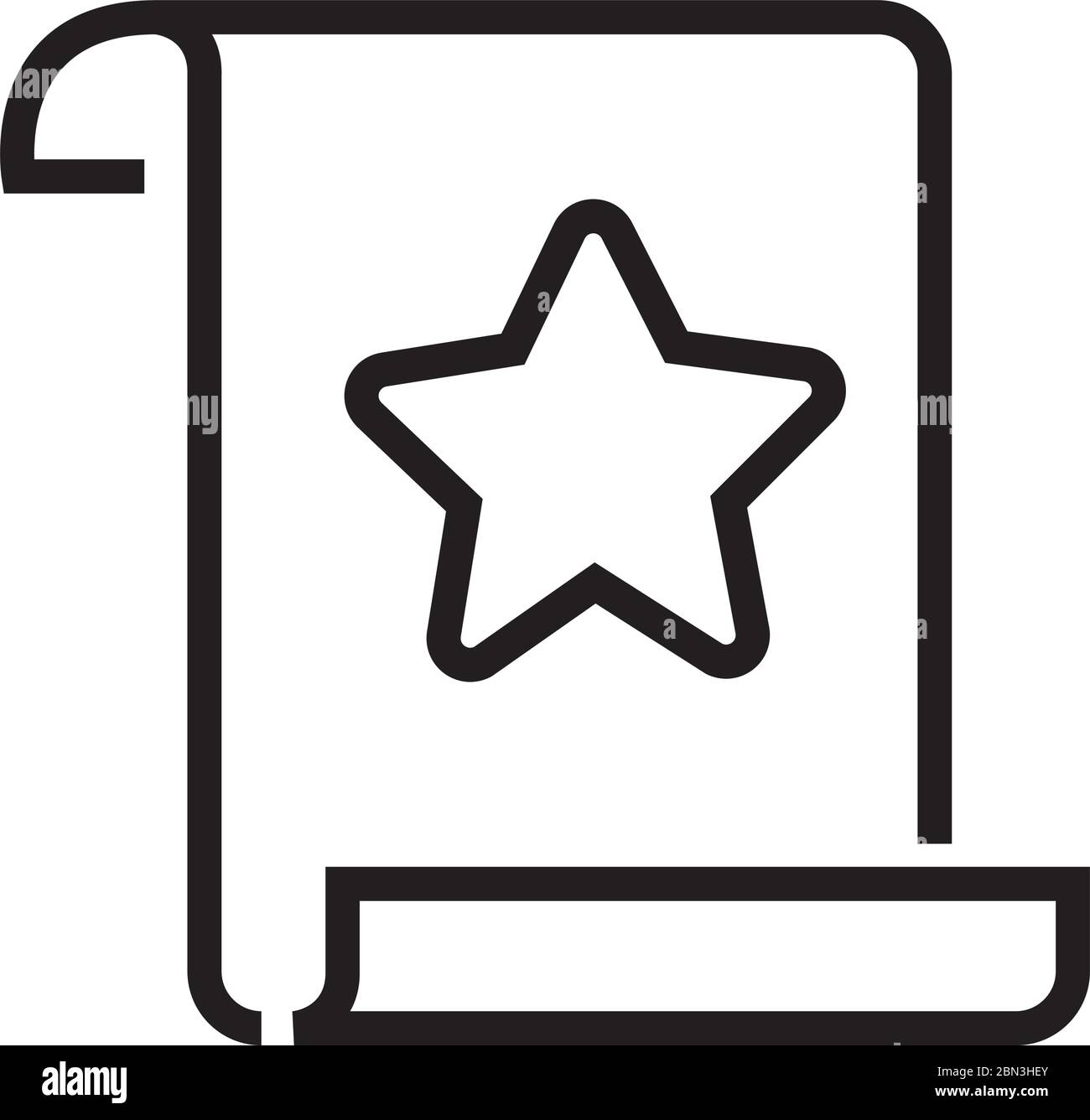 favorite document symbol over white background, line style, vector ...