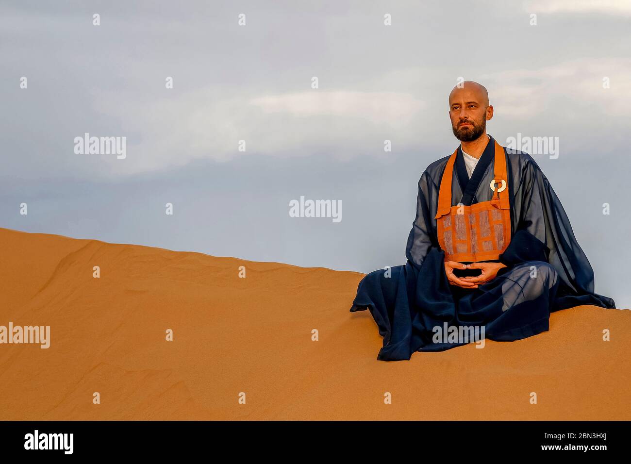Zen sesshin (retreat) in the Sahara desert, Morocco. Zen master ...