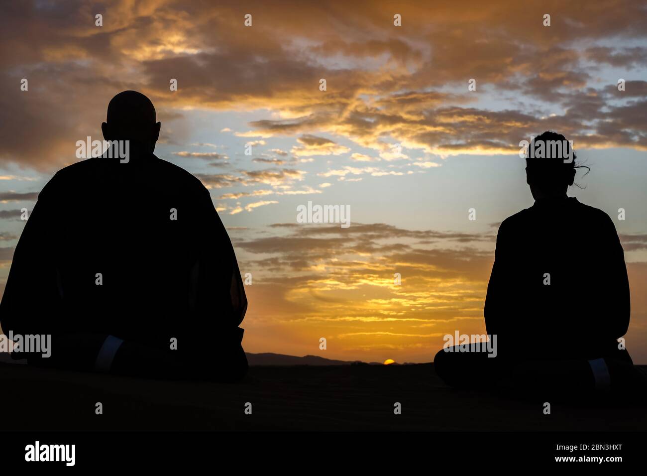 Zen sesshin (retreat) in the Sahara desert, Morocco. Zazen (meditation ...