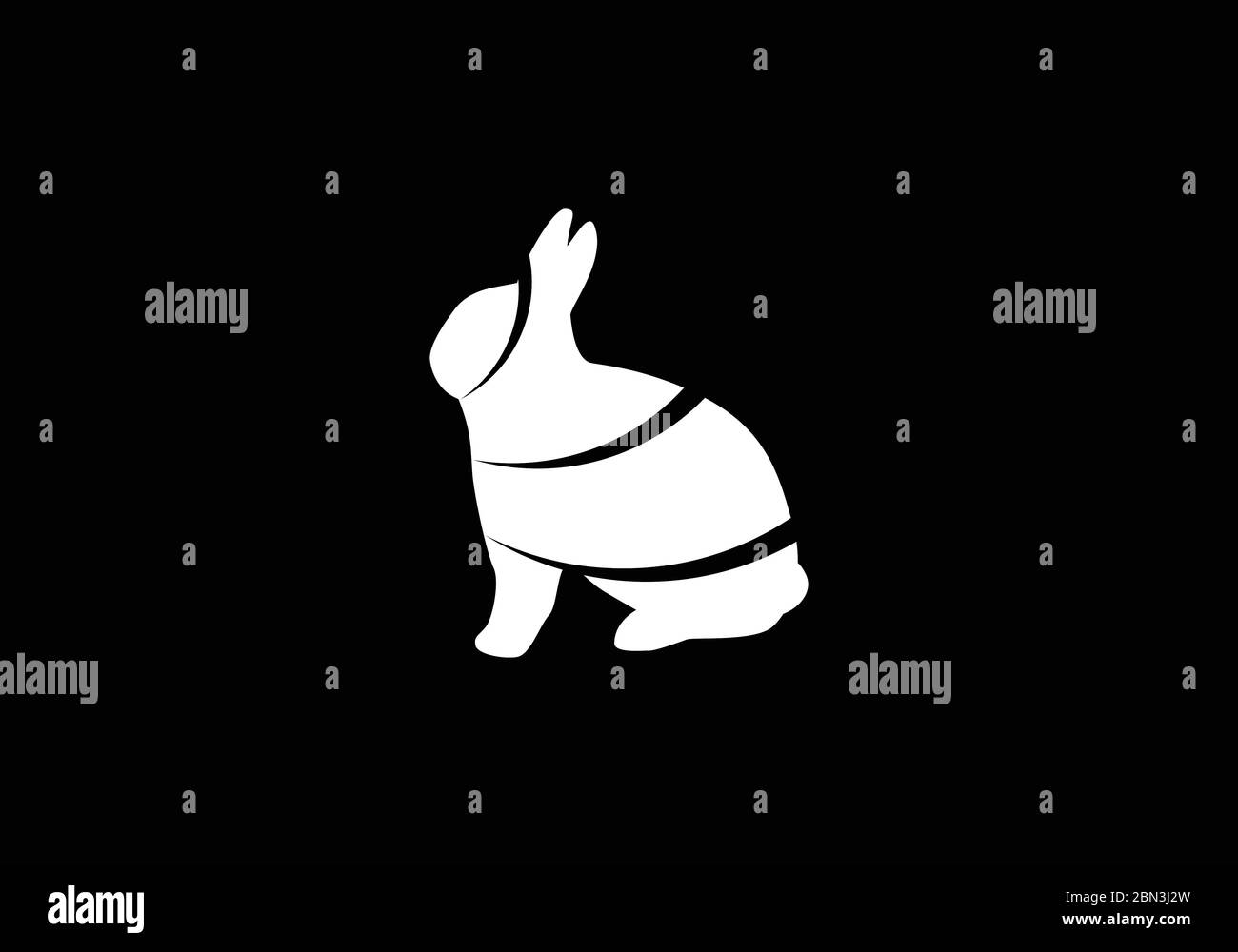 Rabbit head isolated Black and White Stock Photos & Images - Alamy