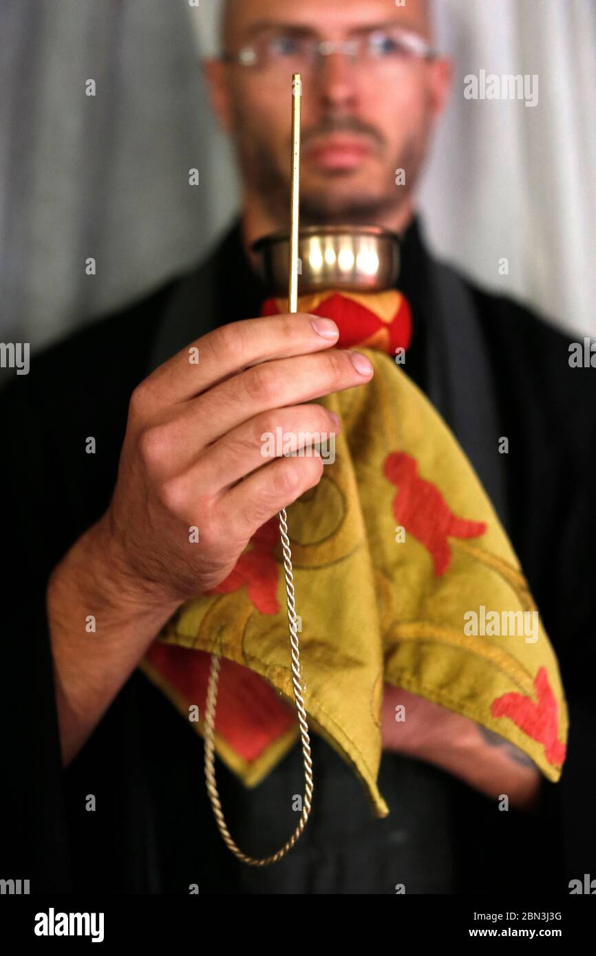 Buddhist hand bell hi-res stock photography and images - Alamy