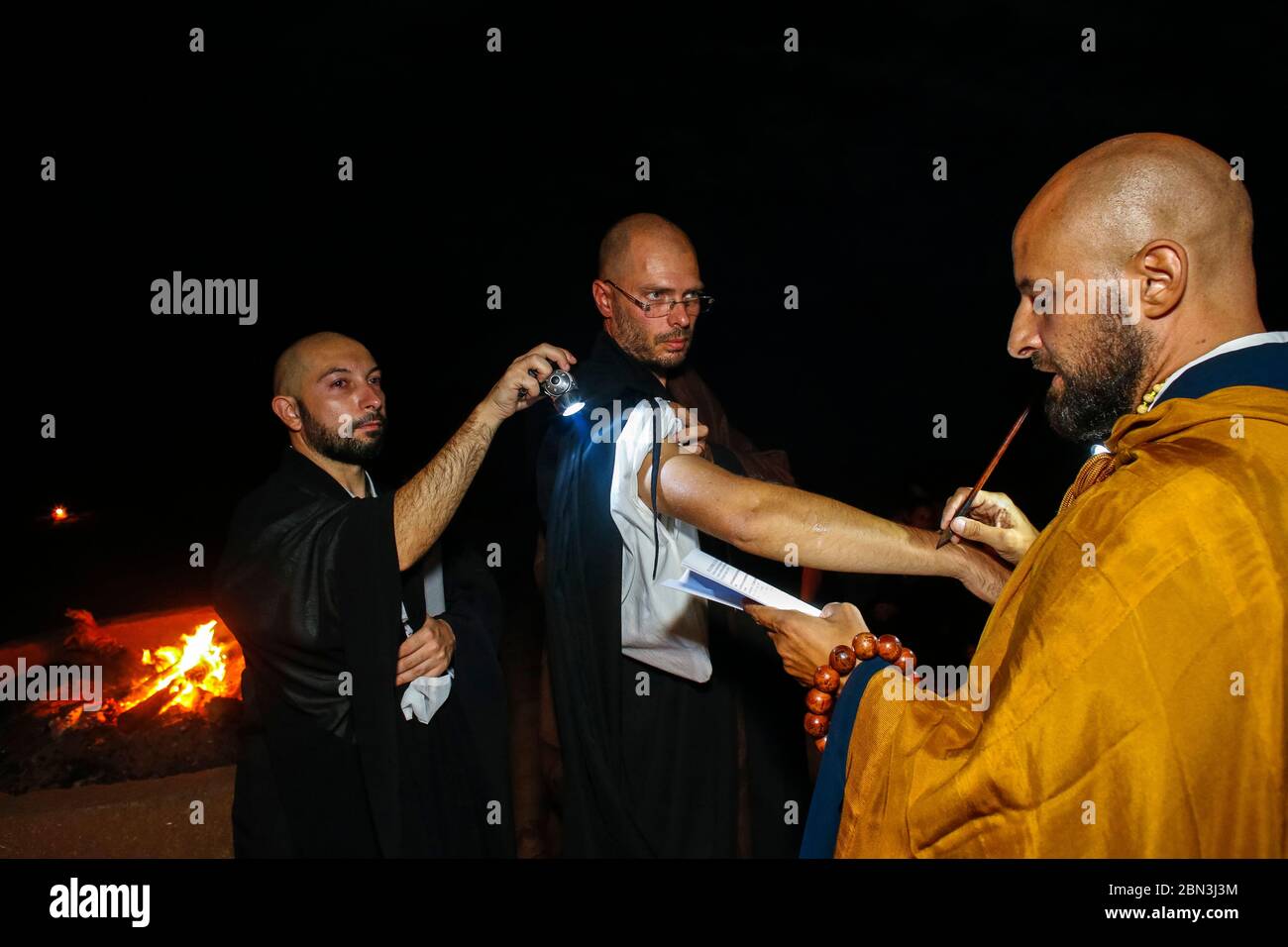 Zen buddhist monastic ordination in the Sahara desert, Morocco Stock ...