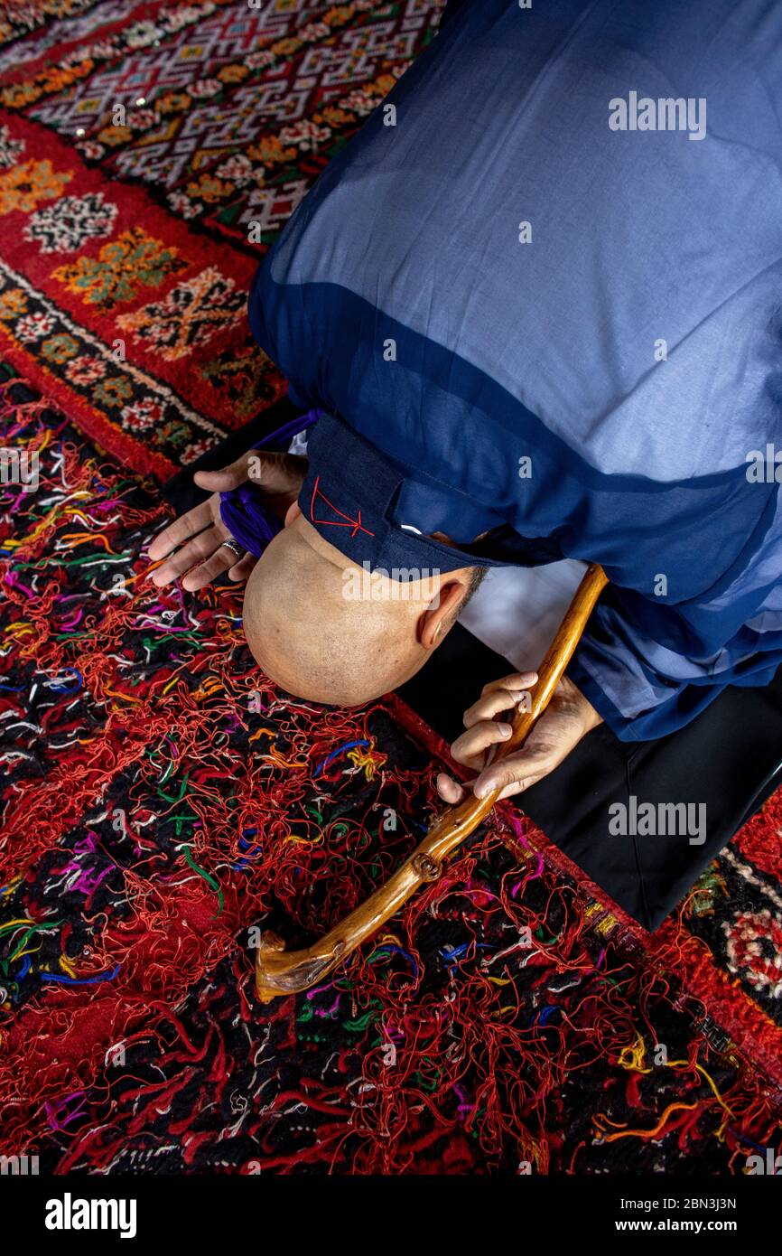 Zen Buddhist ceremony in Morocco. Prosternation Stock Photo - Alamy
