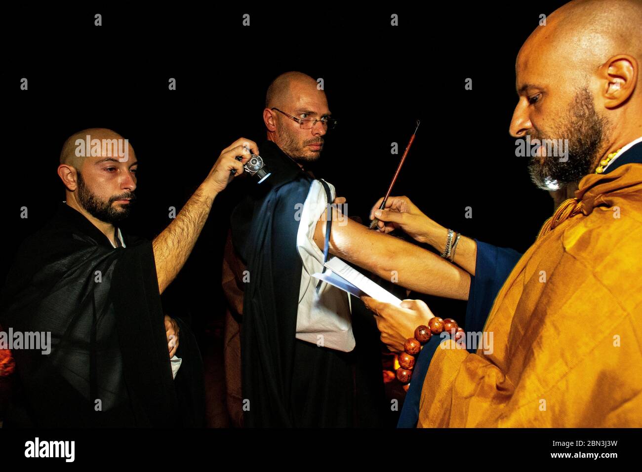 Zen buddhist monastic ordination in the Sahara desert, Morocco Stock ...