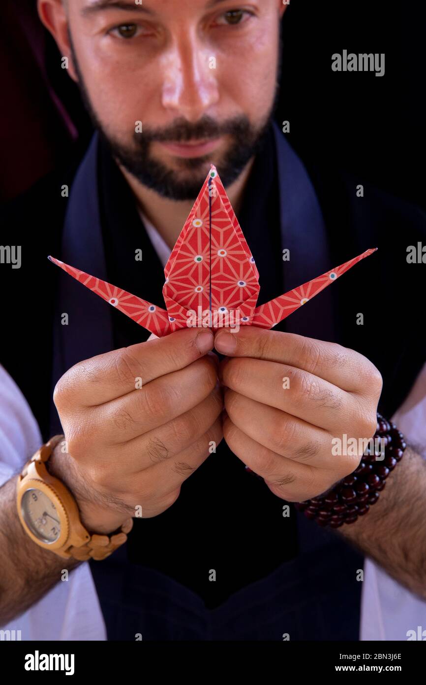 Zen sesshin (retreat) in the Sahara desert, Morocco. Origami paper ...