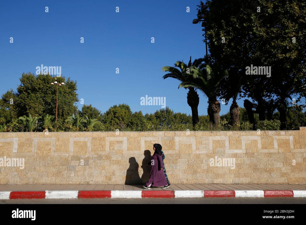 Pedestrian walking past the Royal Palace in Fes, Morocco Stock Photo ...