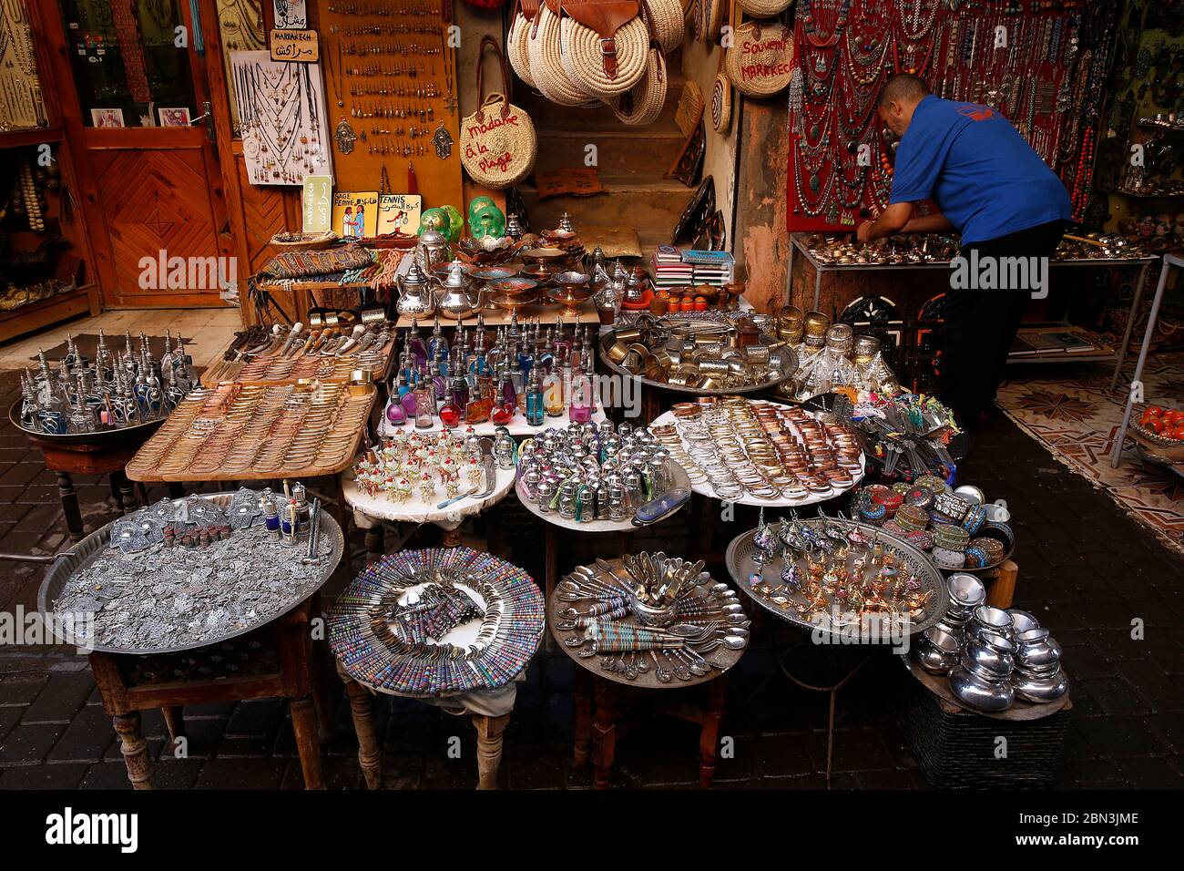 Shopkeeper in Marrakesh medina (old city), Morocco Stock Photo - Alamy