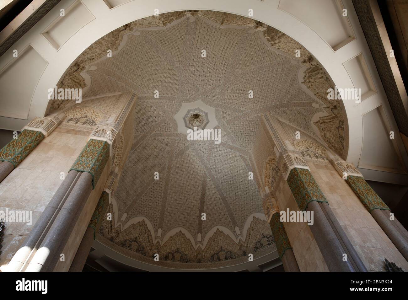 Hassan II mosque, Casablanca, Morocco. Columns and ceiling Stock Photo ...