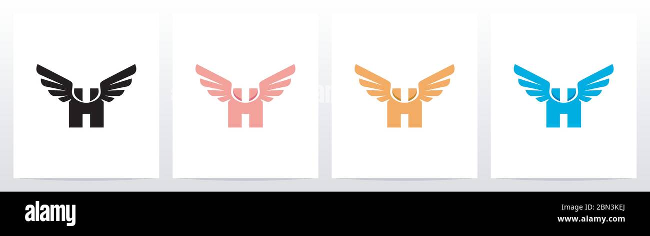 Wings On Letter Logo Design H Stock Vector Image & Art - Alamy
