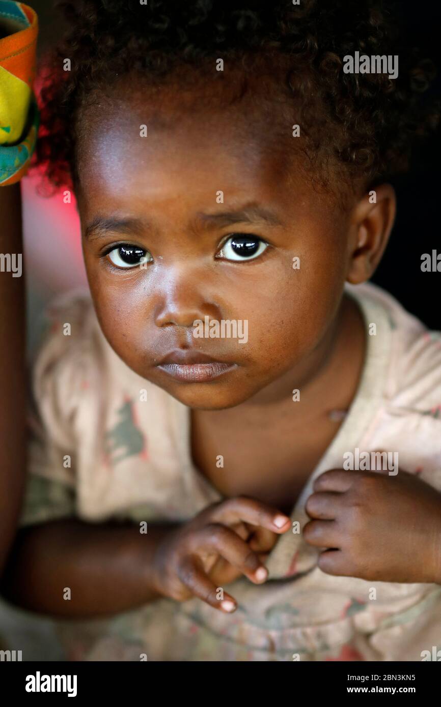 Close up portrait of Malagasy child. Antananarivo. Madagascar Stock ...