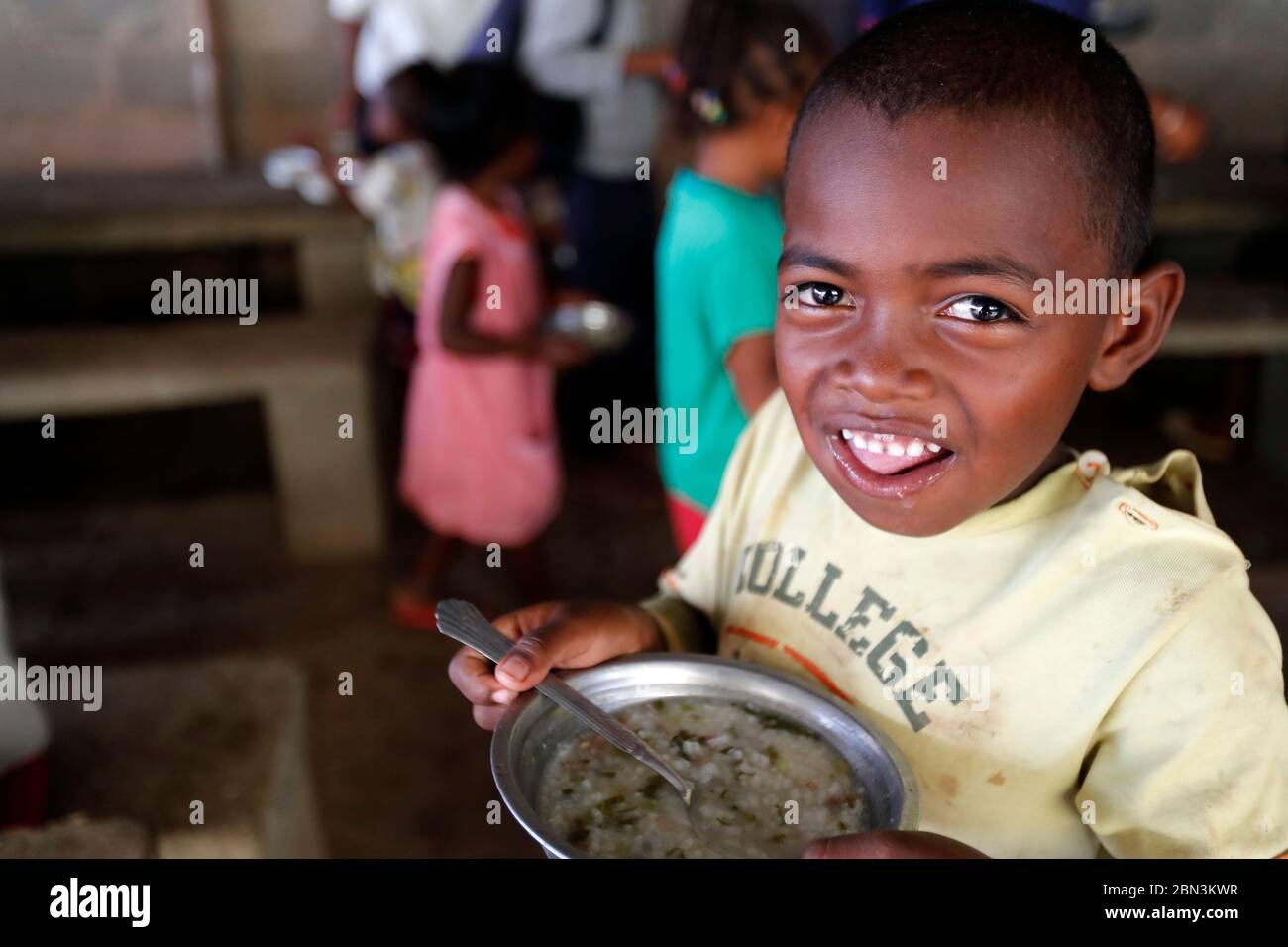 Free food distribution for street children. Antananarivo. Madagascar ...