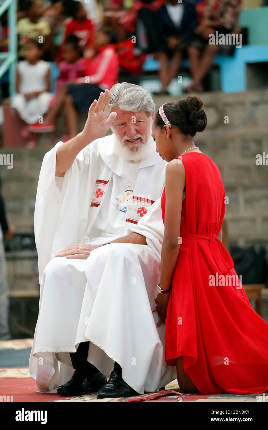 Sunday catholic mass with Father Pedro Opeka founder of the Akamasoa ...