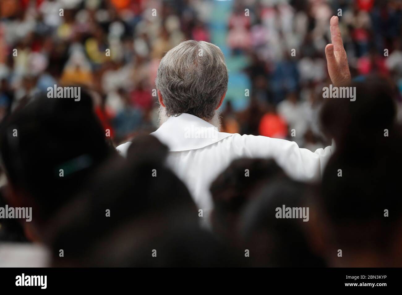 Sunday catholic mass with Father Pedro Opeka founder of the Akamasoa ...