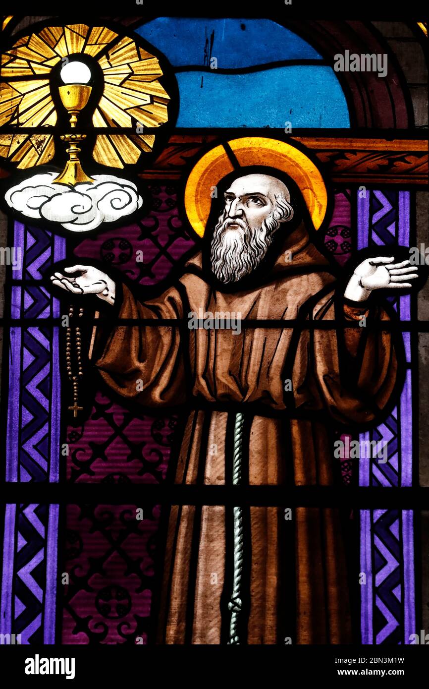 Antsirabe cathedral. Stained glass window. Pascal Baylon best was known ...