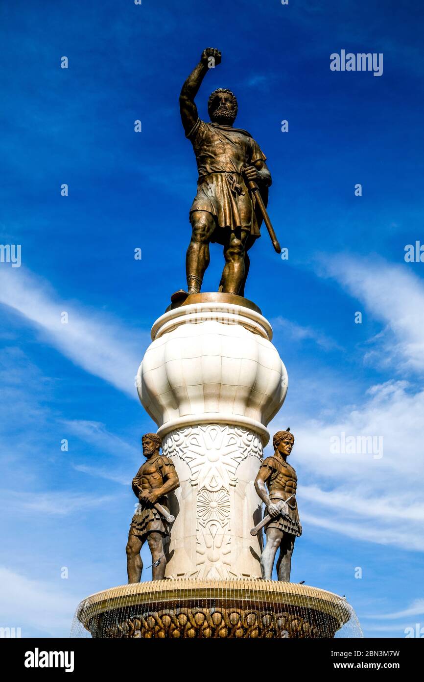 Statue of Philip II in Skopje, Republic of Macedonia Stock Photo - Alamy