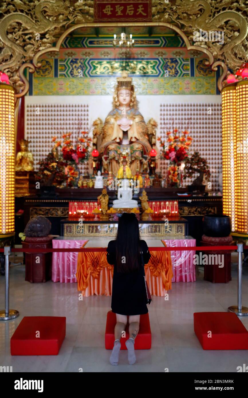 Thean Hou Temple. Altar of Mazu, Goddess of the Sea. Kuala Lumpur ...