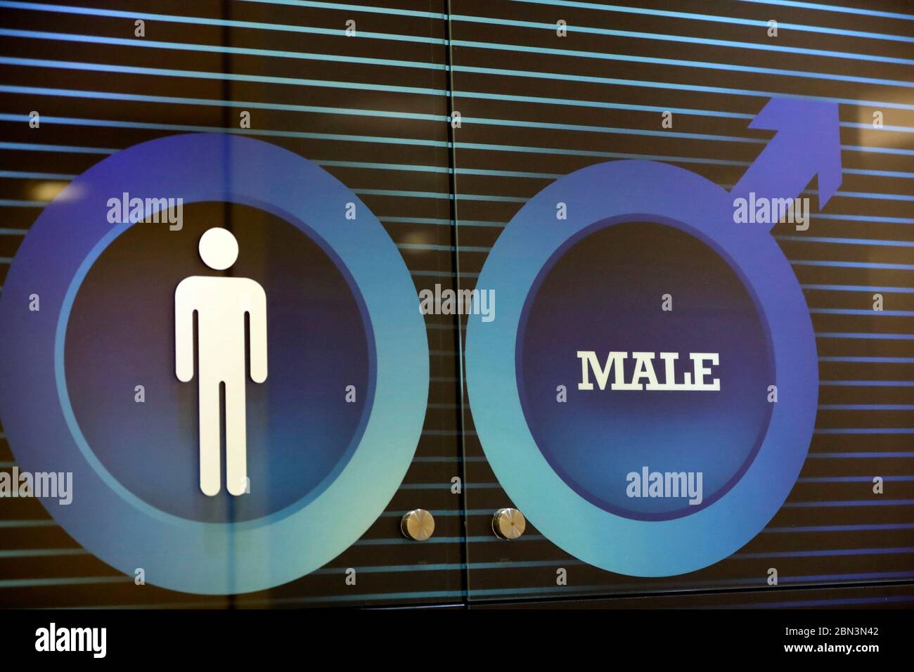 Gender symbol. Pictograms used to indicate male public toilets. Kuala ...
